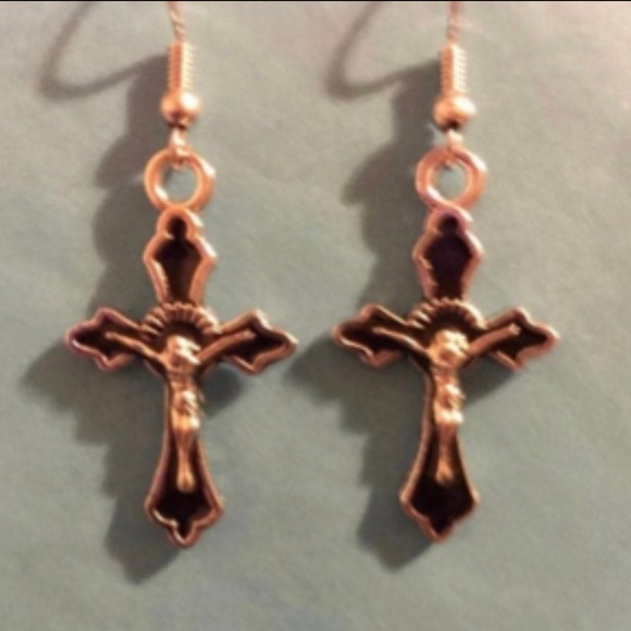 Jewelry | Cross Crucifix Jesus Christ Earrings | Poshmark
